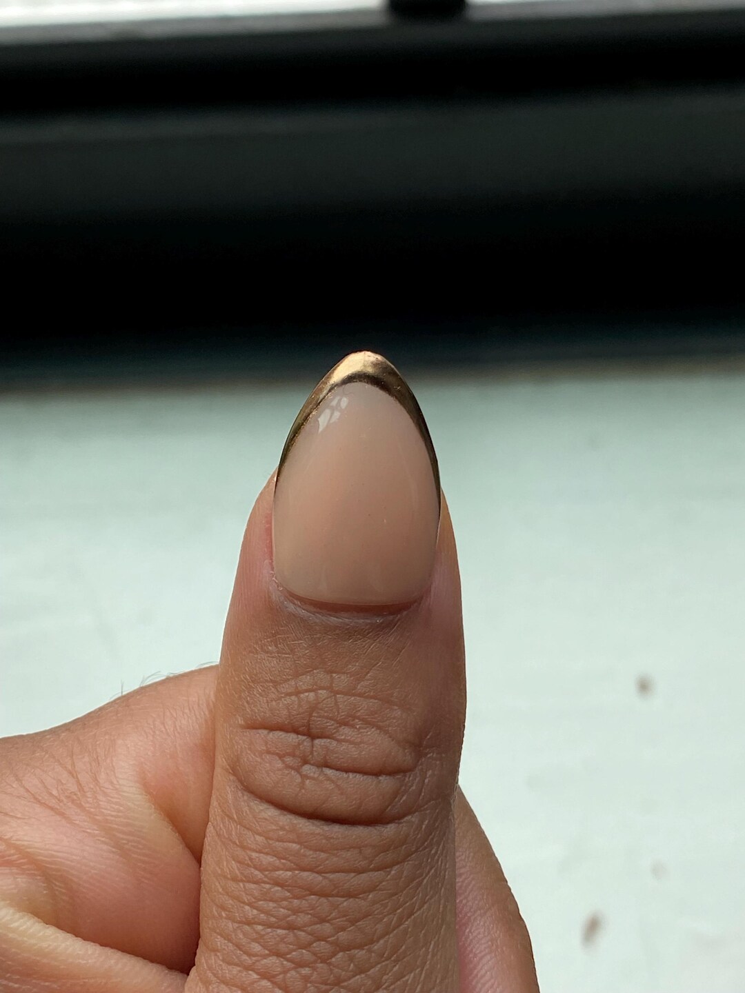 Bronze French Tips With Deep Smile Line Press on Nails - Etsy