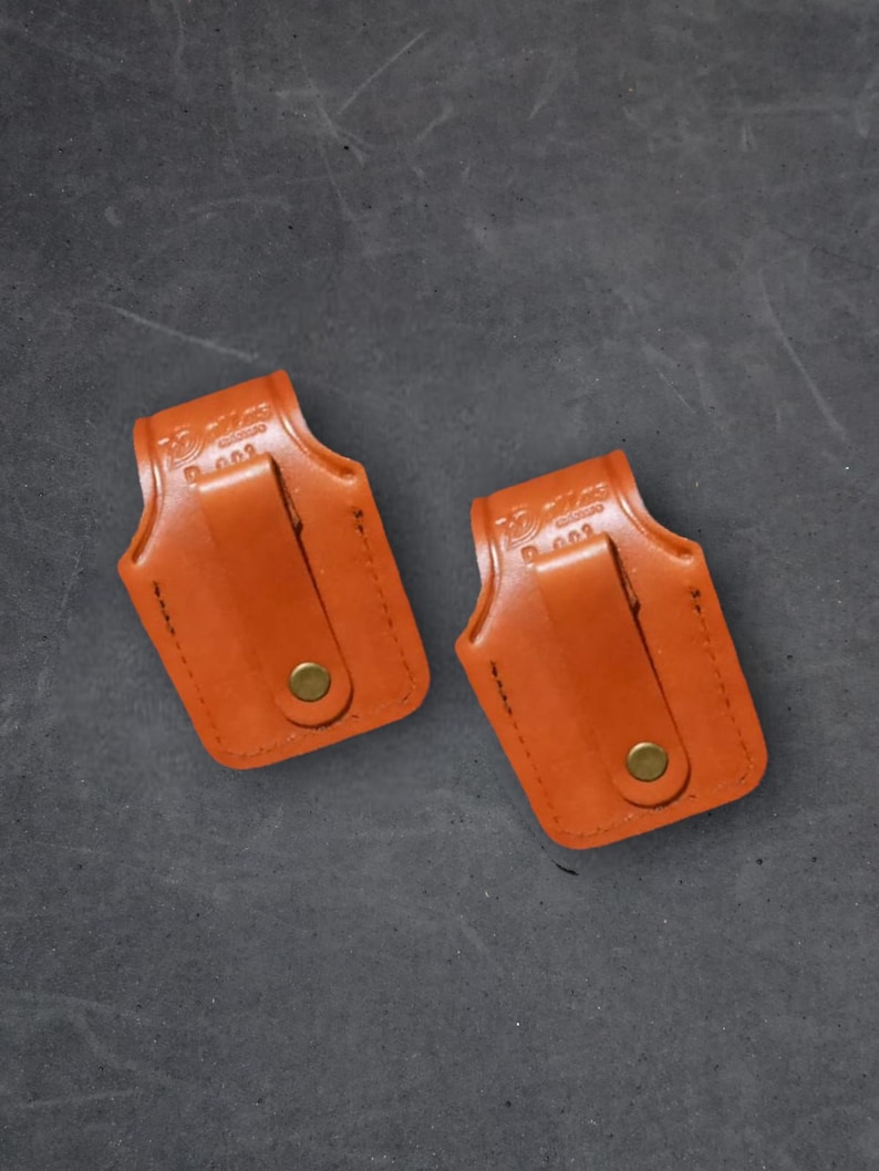 K2001 Two Leather Single Speedloader Carrier/case/pouch for 357 Magnum ...