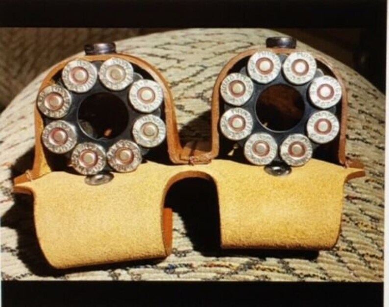 KM2005 Two Leather Double Speedloader Carriers/cases/pouches With Belt ...