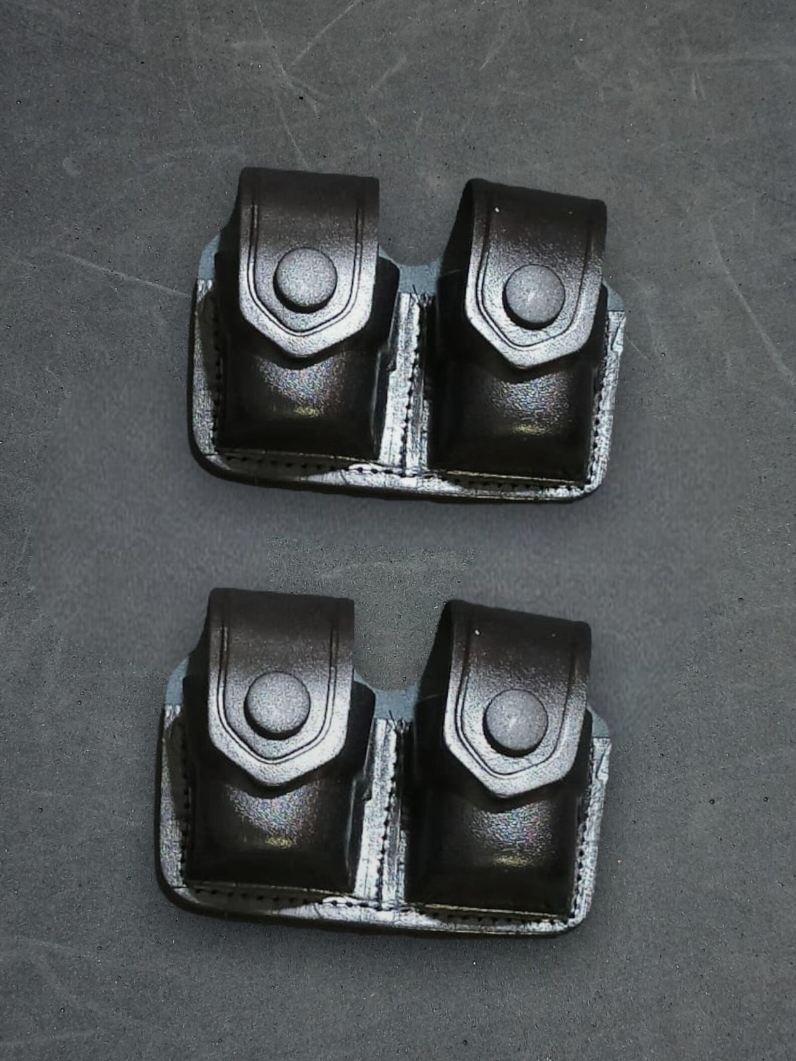 KM2005 Two Leather Double Speedloader Carriers/cases/pouches With Belt ...