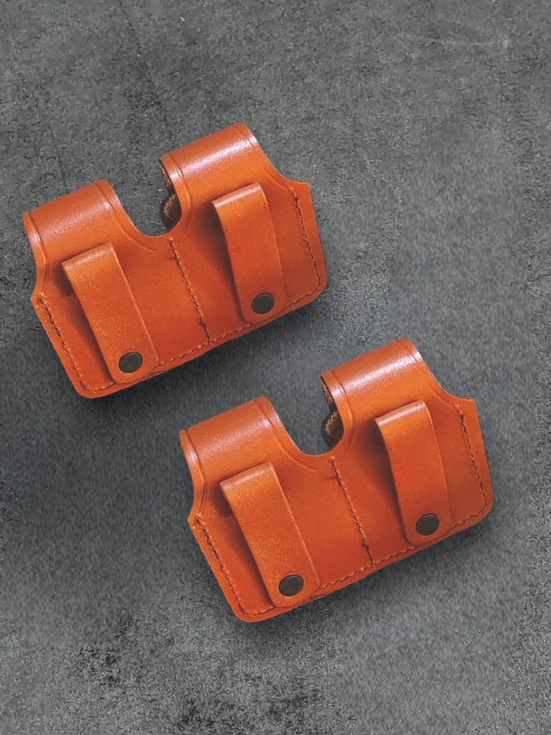 K2003 Two Leather Double Speedloader Carrier/case/pouch for 357 Magnum ...