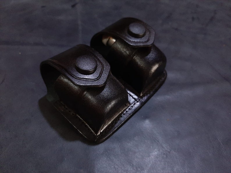 K003 Leather Double Speedloader Pouch for 357 Magnum Smith&wesson ...