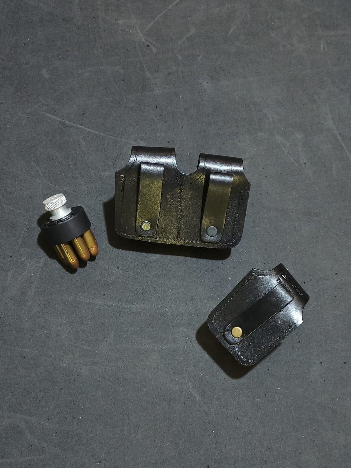 K0103 Leather Single and Double Speedloader Pouch With Belt - Etsy