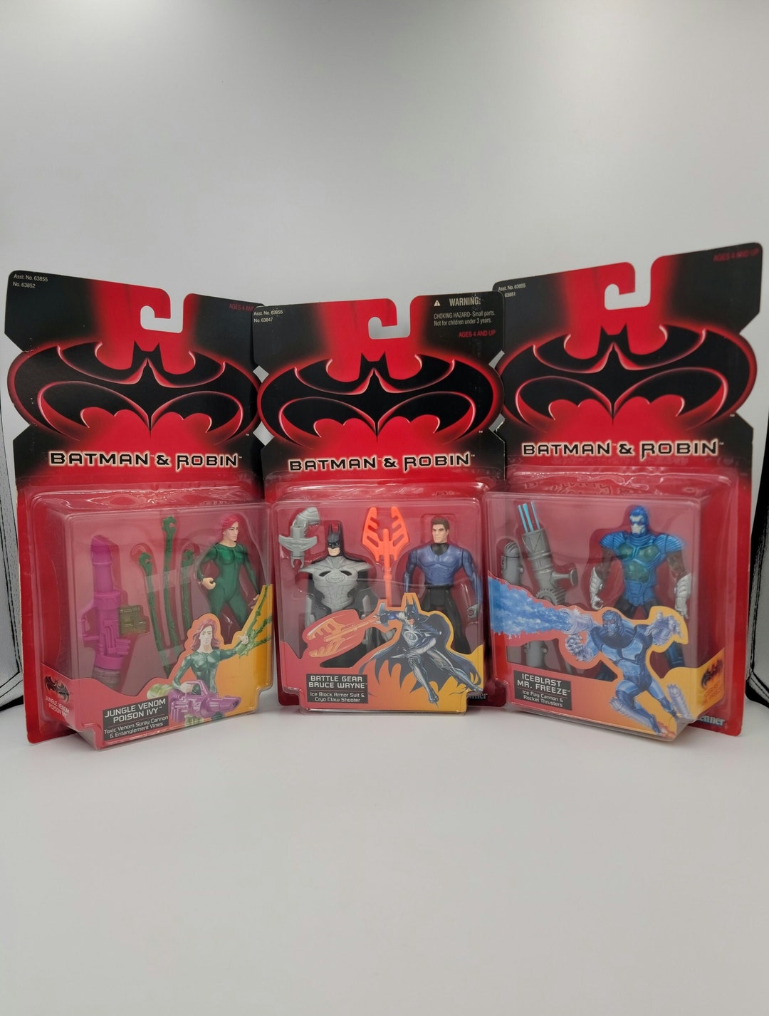 3 Vintage BATMAN and ROBIN Action Figures Bruce Wane, Mr. Freeze ...