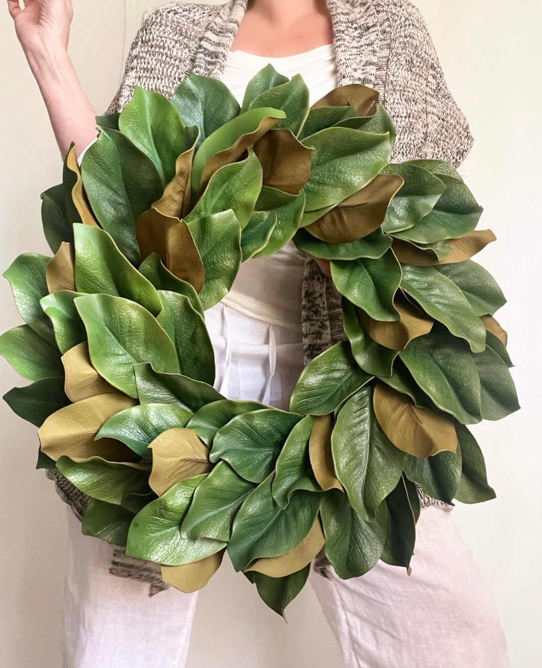 Extra Full Magnolia Leaf Wreath: Southern Charm Greenery - Etsy