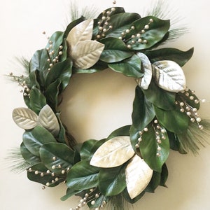 Elegant Winter Christmas Magnolia Gold Wreath Gold Magnolia - Etsy