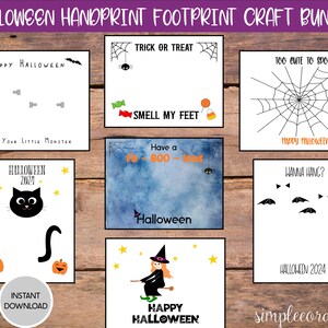 Halloween Handprint Footprint Craft Bundle, Fall Printable Gift ...