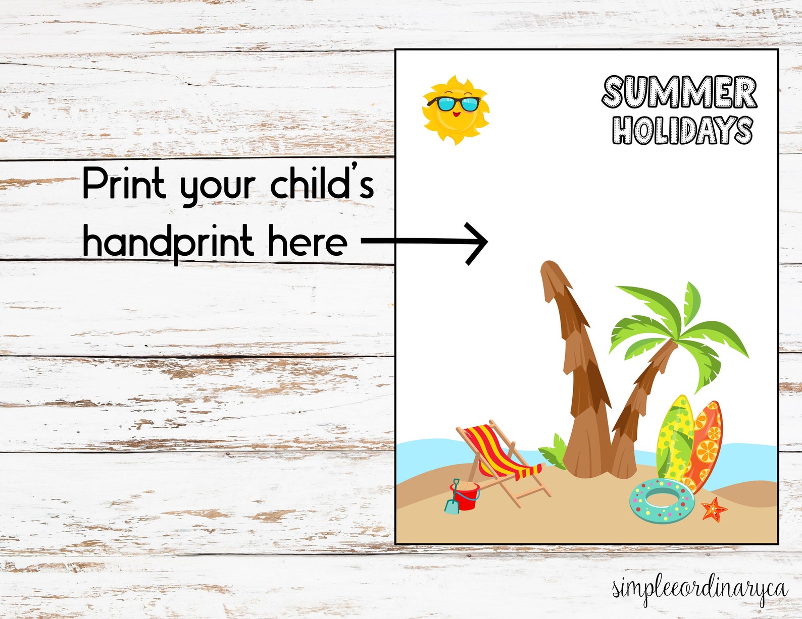 Summer Holidays Palm Tree Handprint Craft Printable Handprint - Etsy