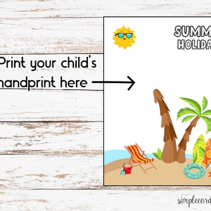 Summer Holidays Palm Tree Handprint Craft, Printable Handprint Art ...