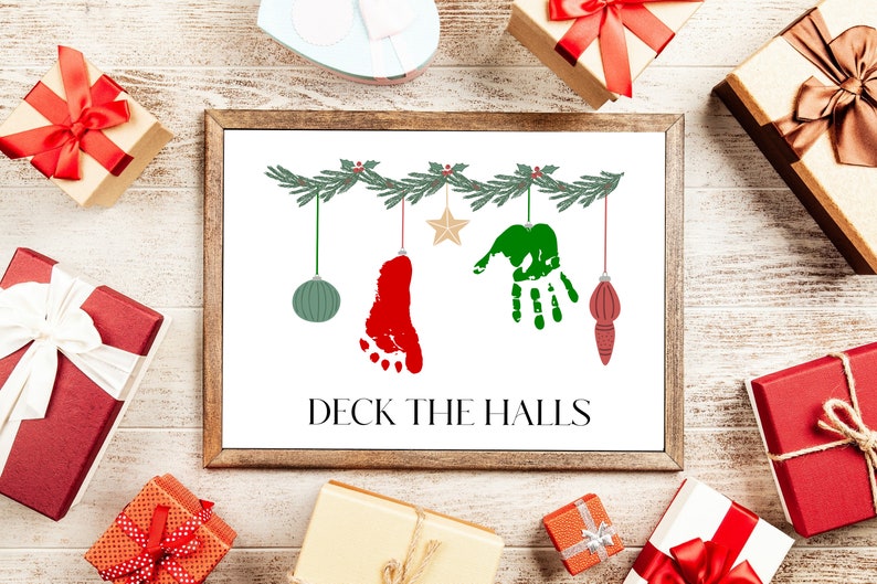 Christmas Handprint Footprint Craft Bundle Printable - Etsy