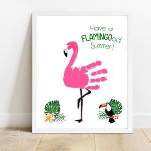 Have Flamingood Summer Handprint Craft, Printable Handprint Art ...