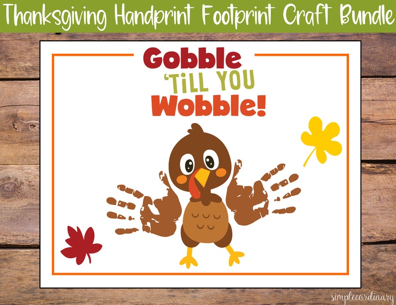 Thanksgiving Handprint Footprint Craft Bundle, Fall Printable Gift ...
