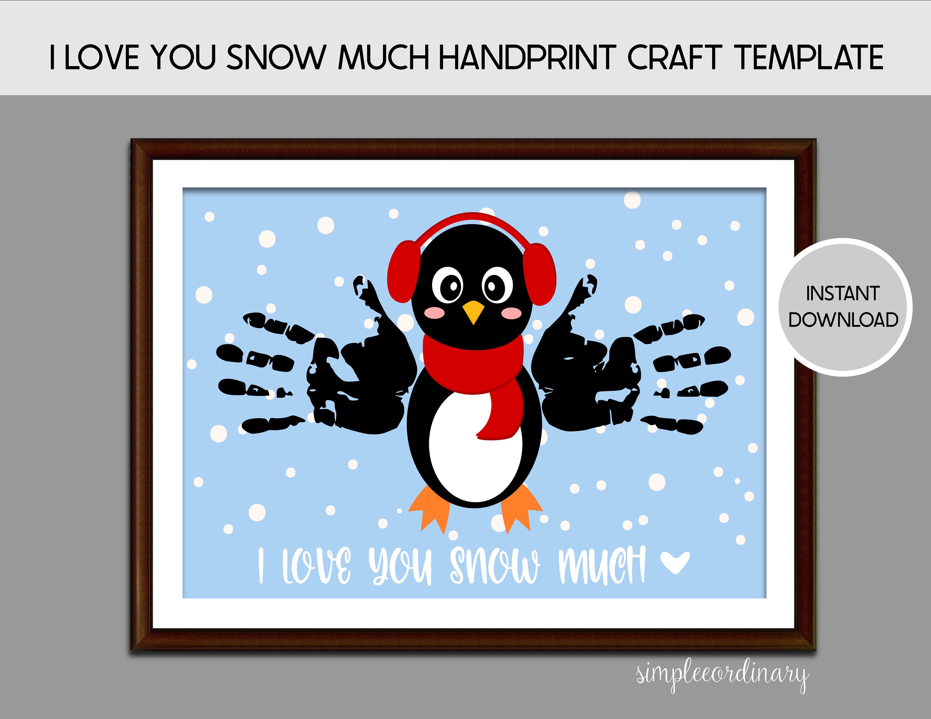 Love You Snow Much Winter Handprint Footprint Craft Winter - Etsy
