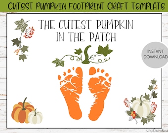 Printable Handprint Art Cutest Pumpkin in the Patch - Etsy