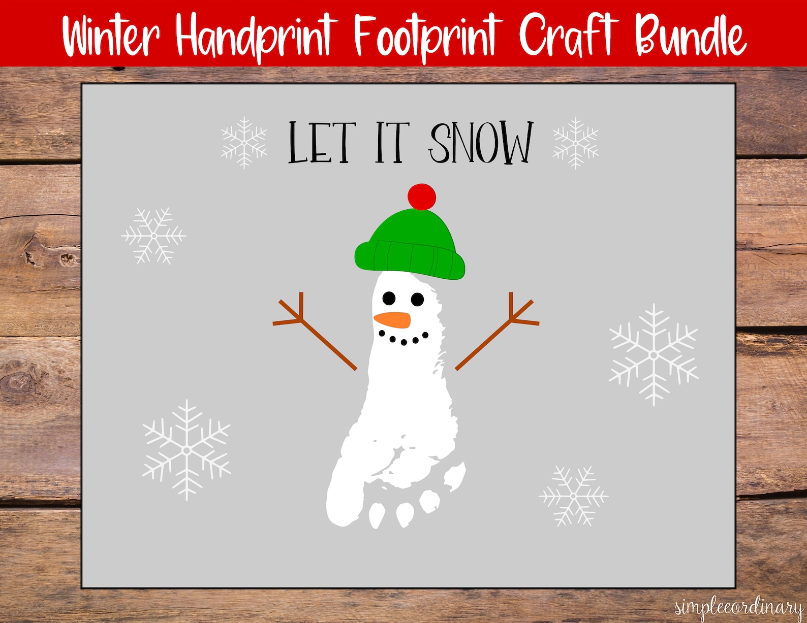 Winter Handprint Footprint Craft Bundle Winter Printable | Etsy