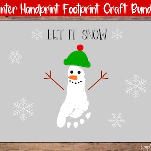 Winter Handprint Footprint Craft Bundle, Winter Printable Cards ...