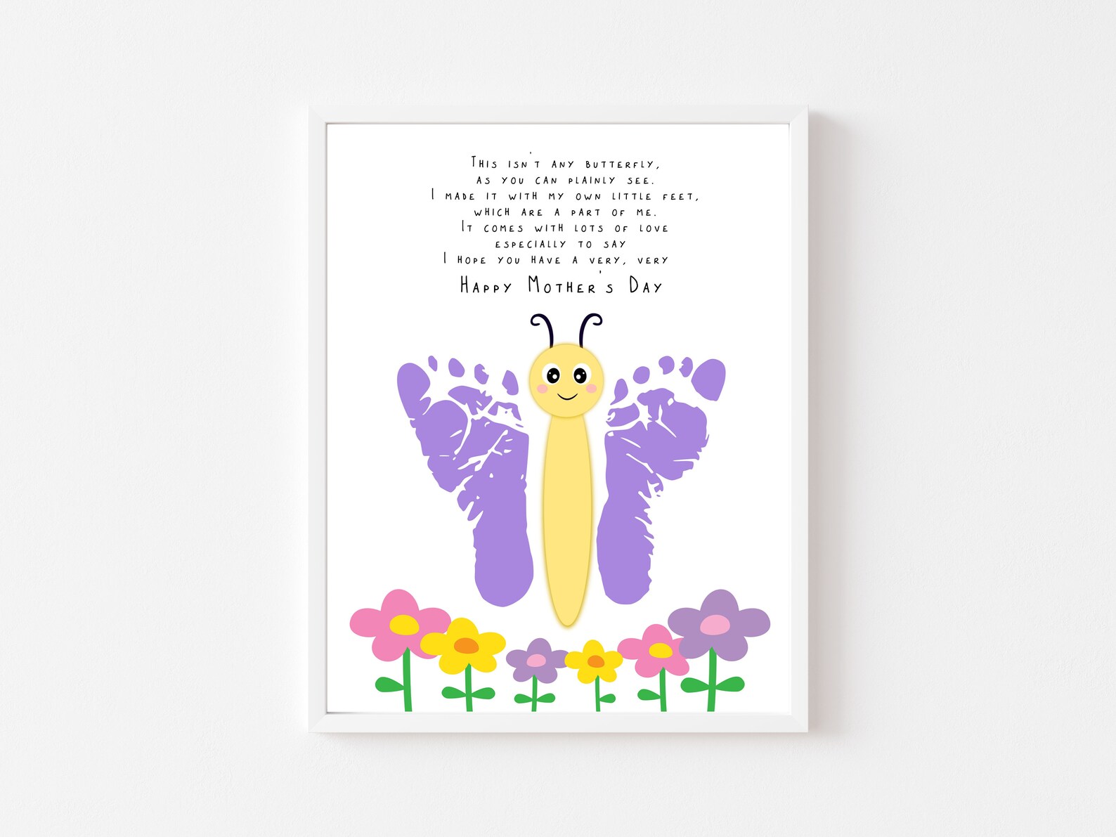 Mother's Day Butterfly Footprint Craft Printable - Etsy