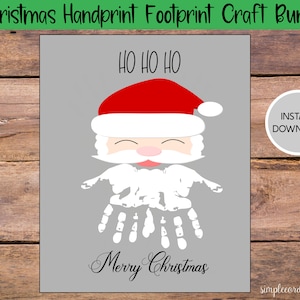 Christmas Handprint Footprint Craft Bundle, Printable Christmas Card ...