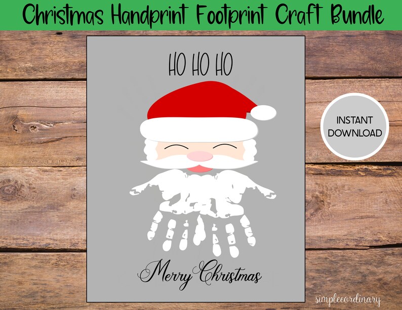 Christmas Handprint Footprint Craft Bundle Printable - Etsy
