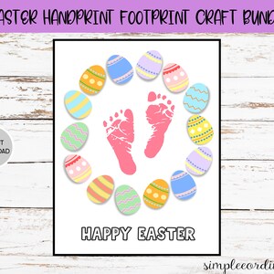 Easter Handprint Footprint Craft Bundle, Printable Handprint Footprint ...
