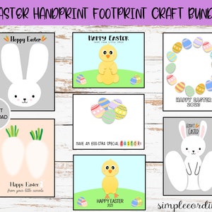 Easter Handprint Footprint Craft Bundle Printable Handprint - Etsy