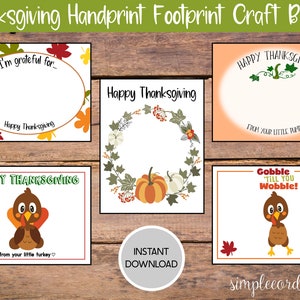 Thanksgiving Handprint Footprint Craft Bundle, Fall Printable Gift ...