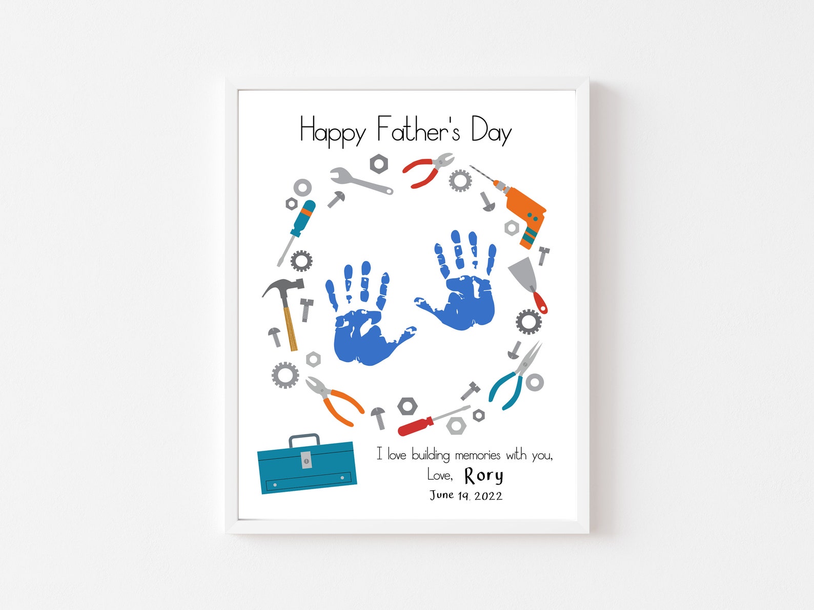 Father's Day Building Memories Handprint Craft Printable - Etsy