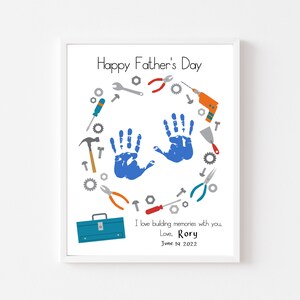 Father's Day Building Memories Handprint Craft, Printable Handprint ...
