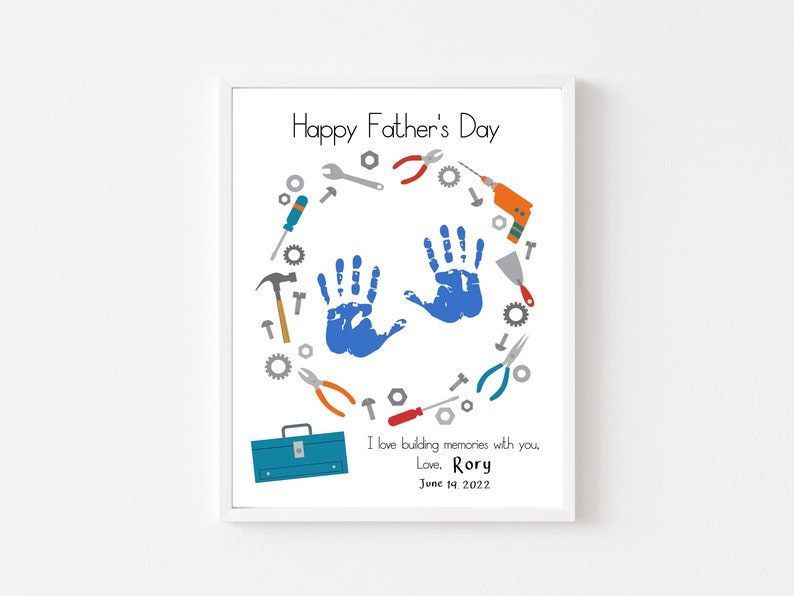 Father's Day Building Memories Handprint Craft Printable - Etsy