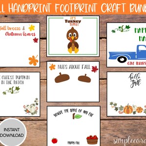 Fall Bundle Handprint Footprint Crafts, Printable Handprint Art ...