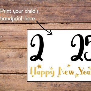 2025 Happy New Year Handprint Craft Template, Printable Footprint Art ...