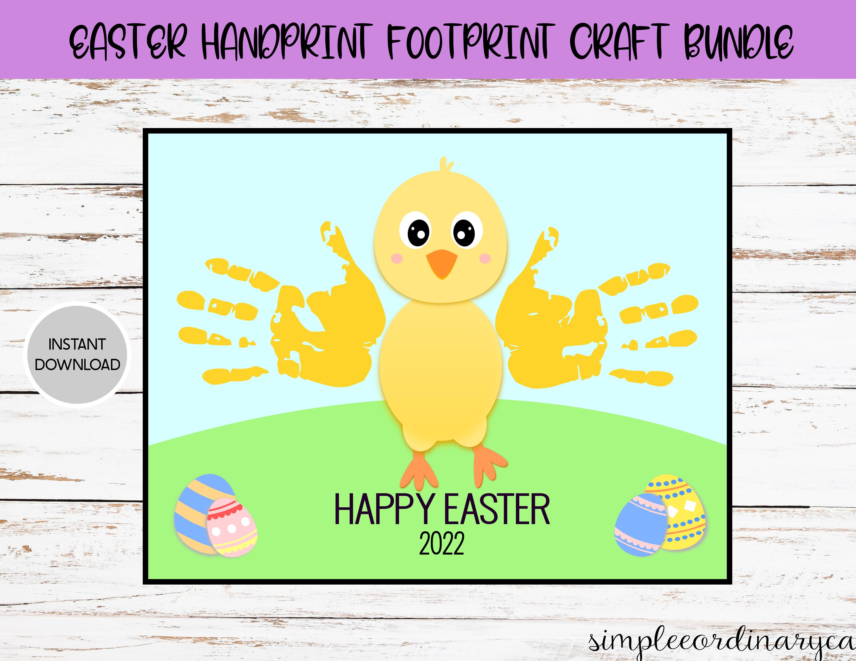 Easter Handprint Footprint Craft Bundle Printable Handprint - Etsy