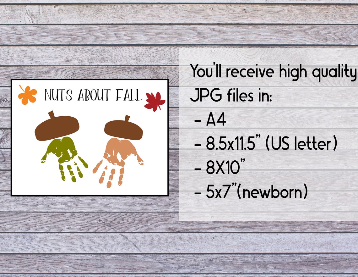 Nuts About Fall Handprint Crafts Printable Footprint Art - Etsy