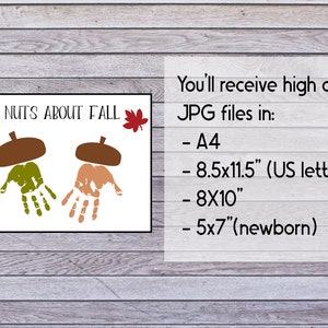 Nuts About Fall Handprint Crafts, Printable Footprint Art, Daycare ...