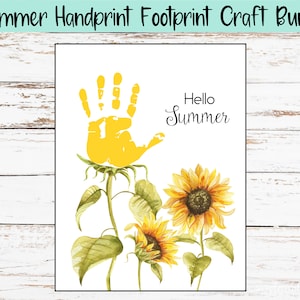 Summer Handprint Footprint Craft Bundle, Printable Handprint Footprint ...