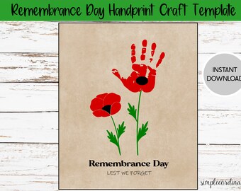 Poppy Handprint Craft - Etsy