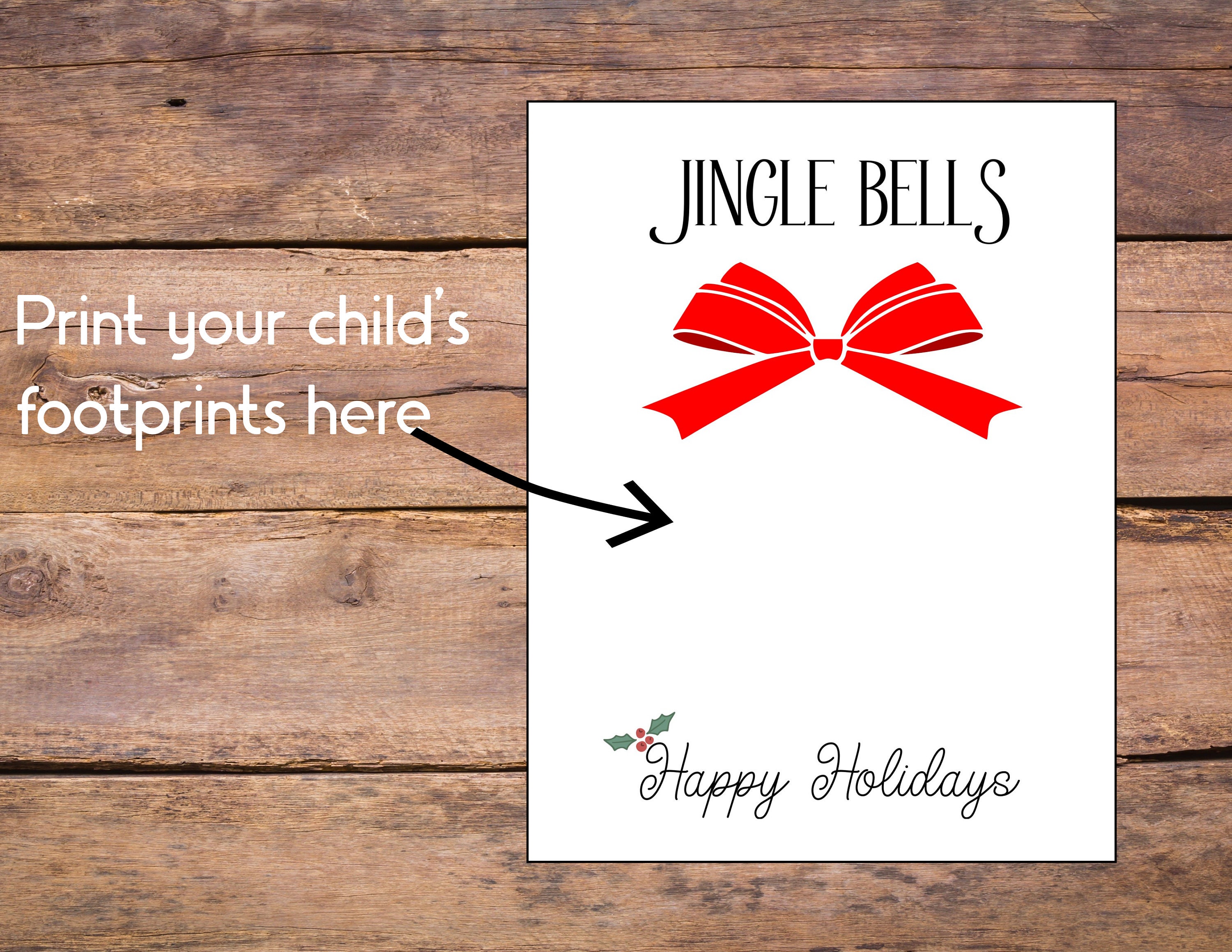 Jingle Bells Footprint Crafts Printable Handprint Card - Etsy
