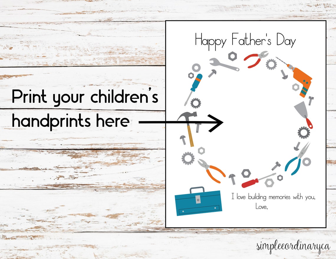 Father's Day Building Memories Handprint Craft Printable - Etsy