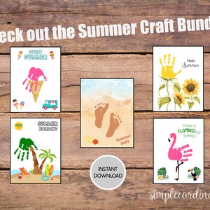 Summer Beach Footprint Craft, Printable Footprint Art, Daycare Activity ...