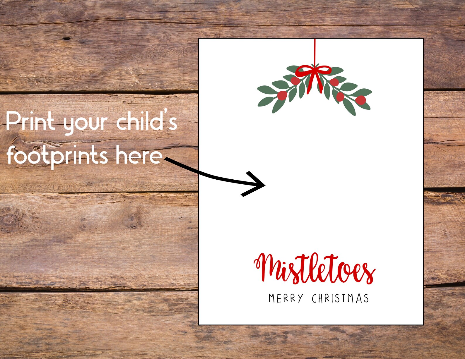 Mistletoes Footprint Crafts, Printable Handprint Card, Daycare ...