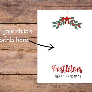 Mistletoes Footprint Crafts, Printable Handprint Card, Daycare ...