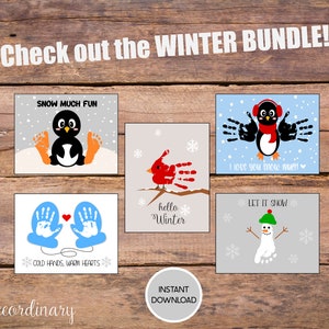 Snow Much Fun Footprint Craft, Winter Printable Card, Daycare Activity ...