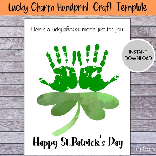 St. Patricks Day Handprint Art-cutest Clover in the Patch - Etsy