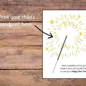 New Year Sparkler Handprint Craft Template, Printable Handprint Art ...