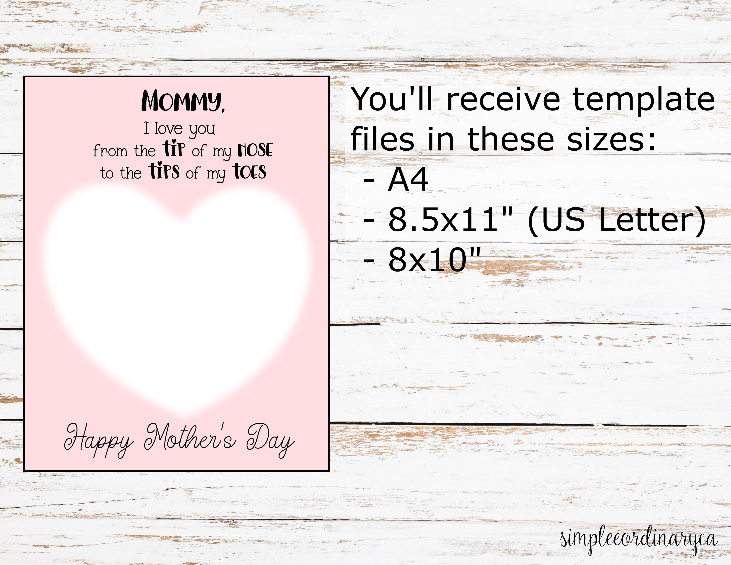 Mommy I Love You Mother's Day Footprint Crafts Printable - Etsy