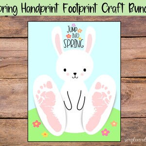 Spring Handprint Footprint Craft Bundle Printable Handprint - Etsy