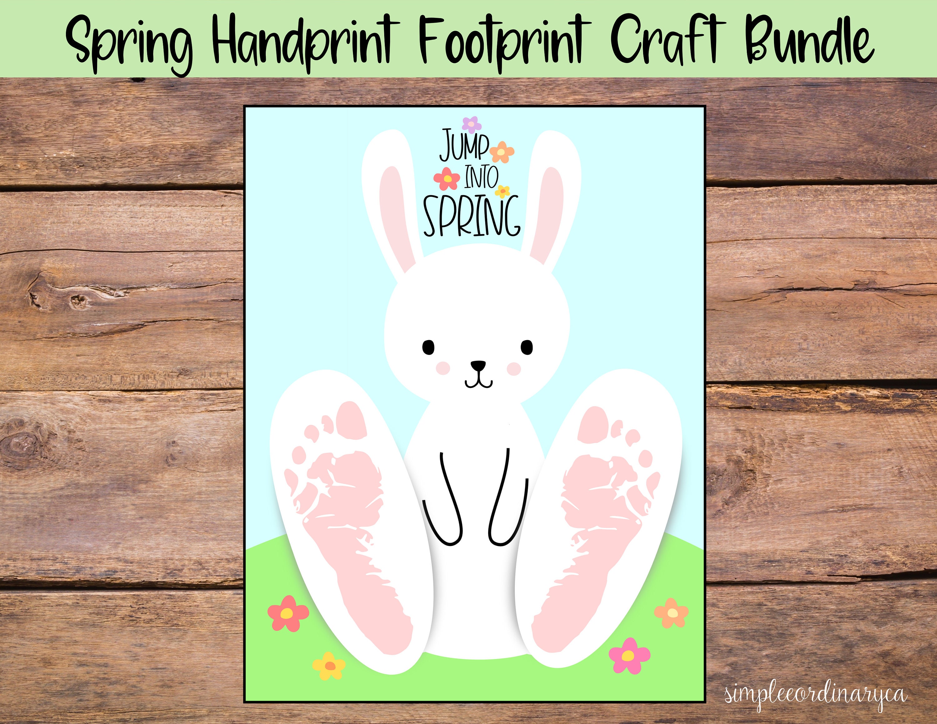 Spring Handprint Footprint Craft Bundle Printable Handprint - Etsy