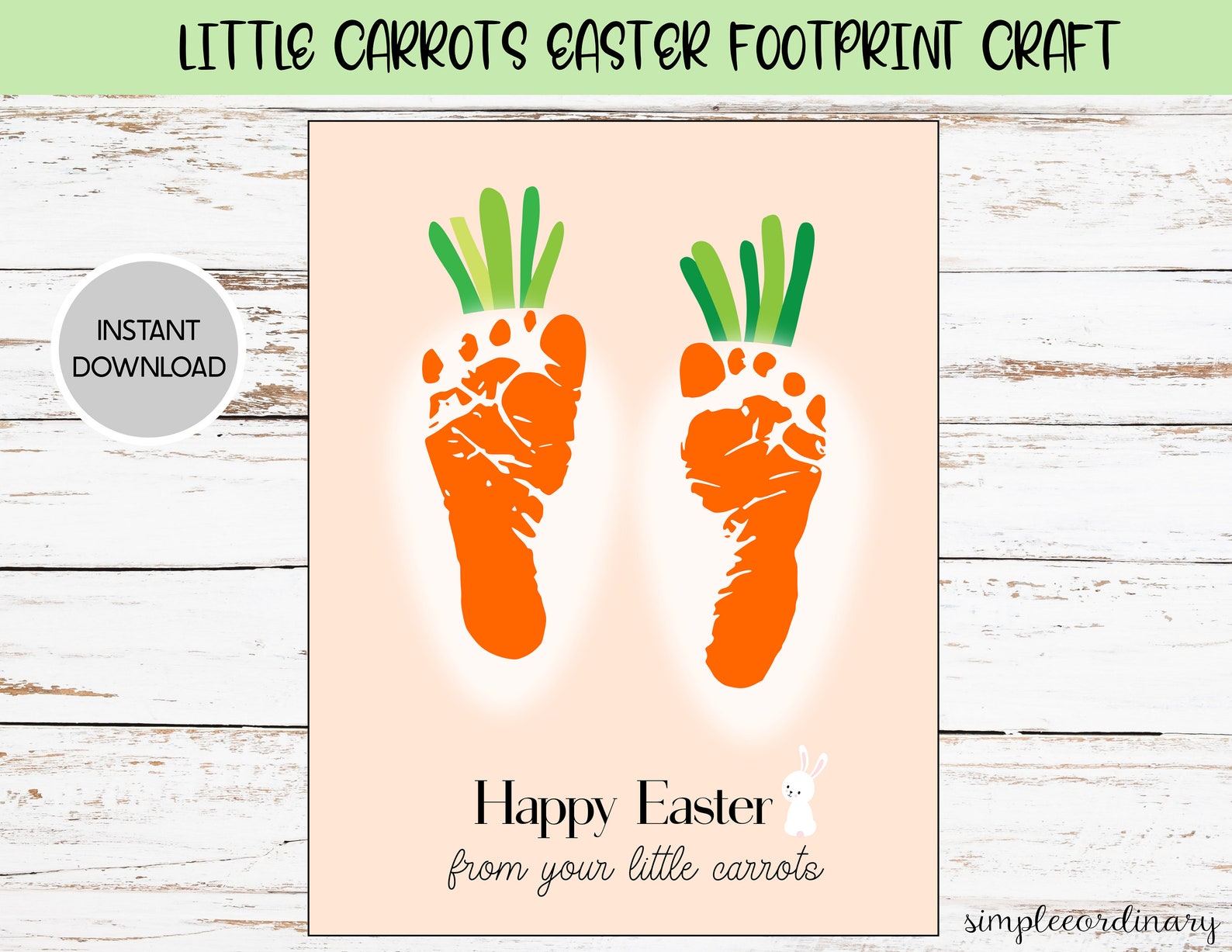 Little Carrots Easter Footprint Crafts Printable Footprint | Etsy