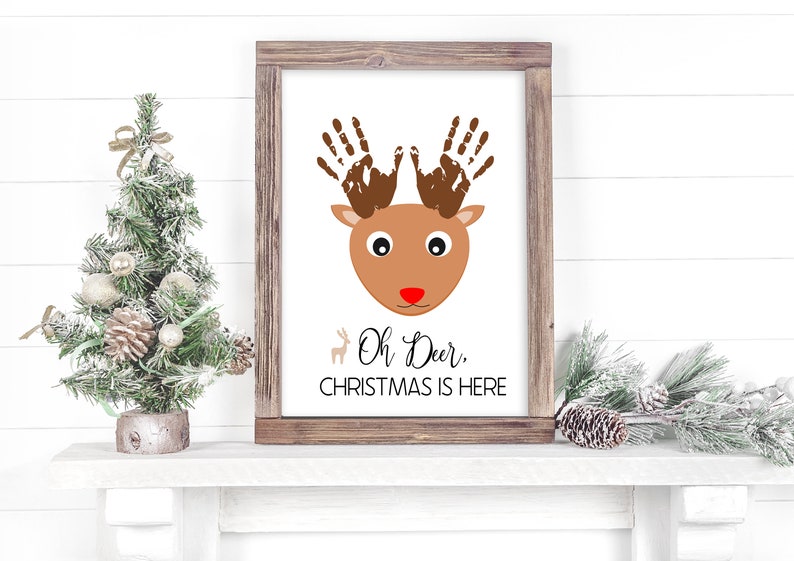 Oh Deer Handprint Crafts Printable Footprint Art Daycare | Etsy