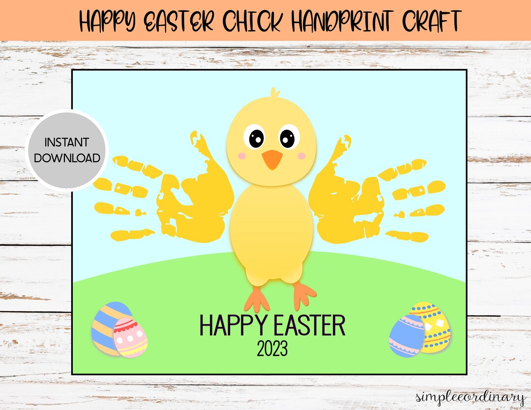 Easter Chick Handprint Crafts Printable Handprint Art - Etsy